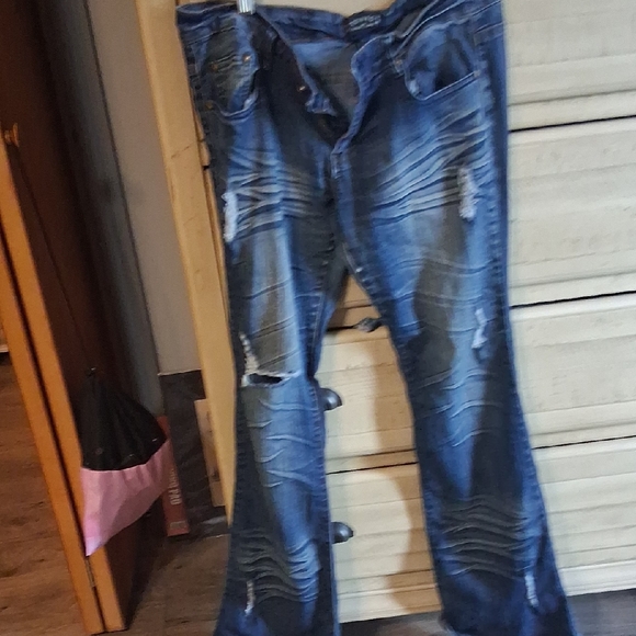 Toxic | Jeans | Classic Blue Distressed Flare Jeans | Poshmark